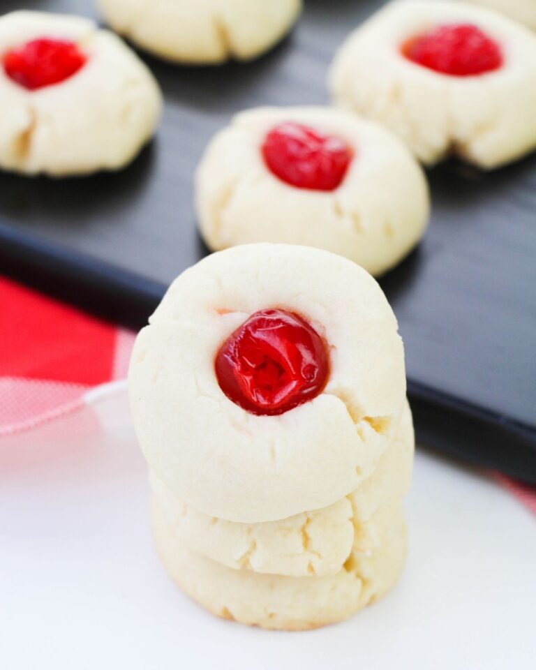 Cherry Whipped Shortbread Cookies - Everyday Eileen