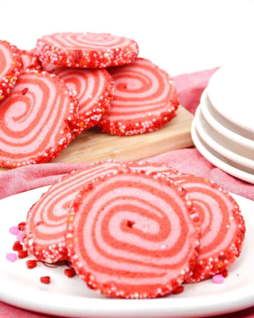 Valentine's Day Pinwheel Cookies - Everyday Eileen