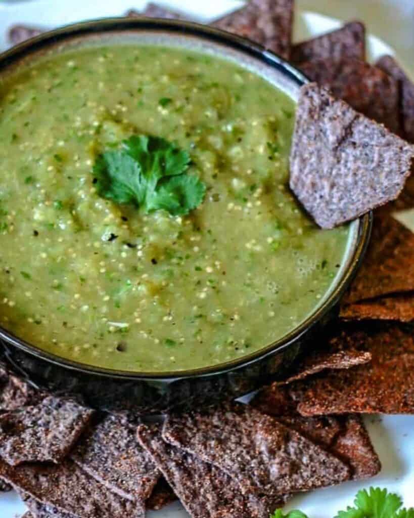 Roasted Tomatillo Salsa aka Salsa Verde - Everyday Eileen