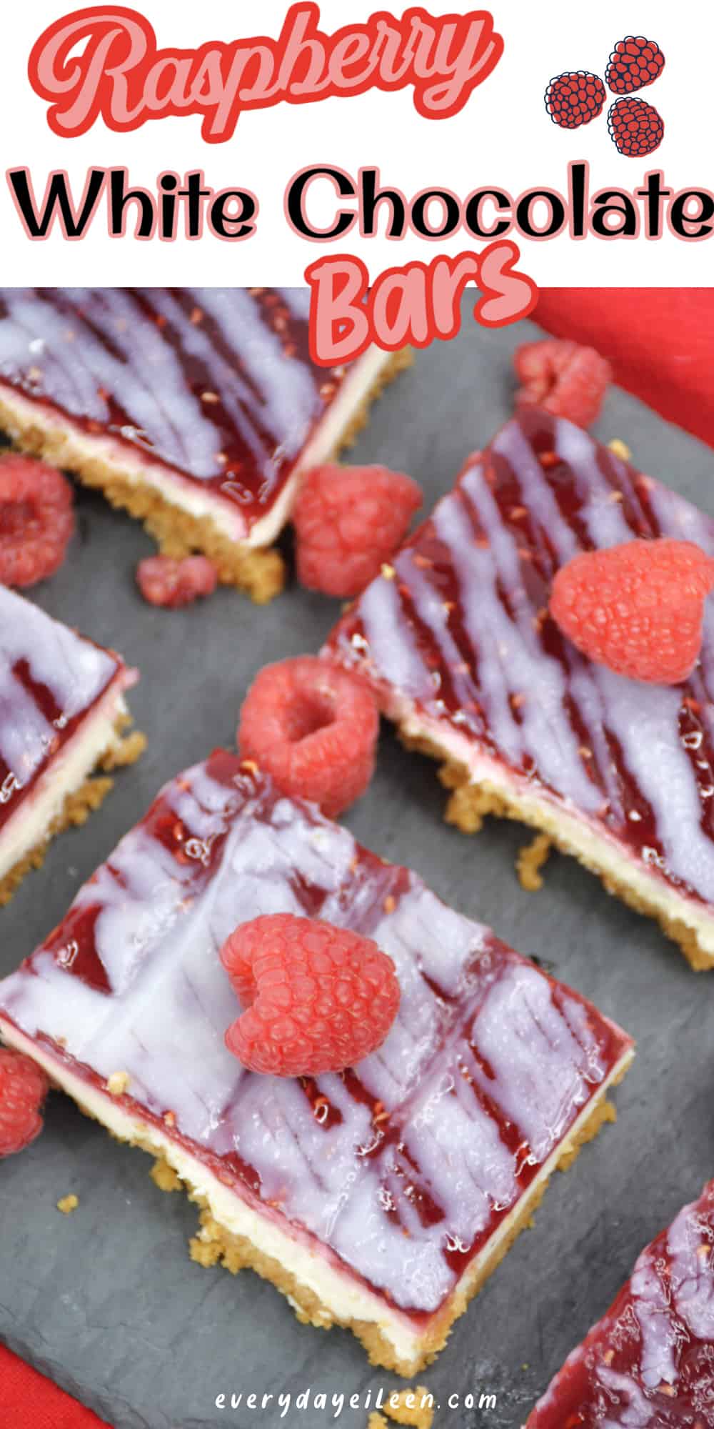 Raspberry White Chocolate Bars - Everyday Eileen