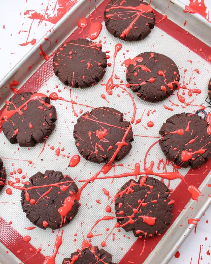Halloween Blood Splatter Cookies - Everyday Eileen