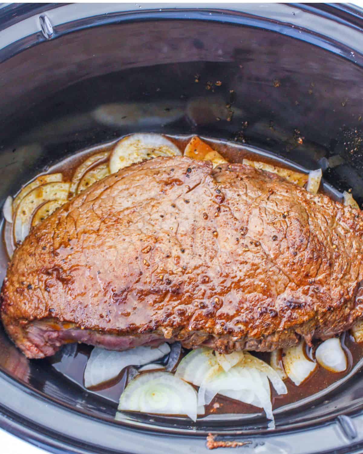 Slow Cooker Flank Steak - Everyday Eileen