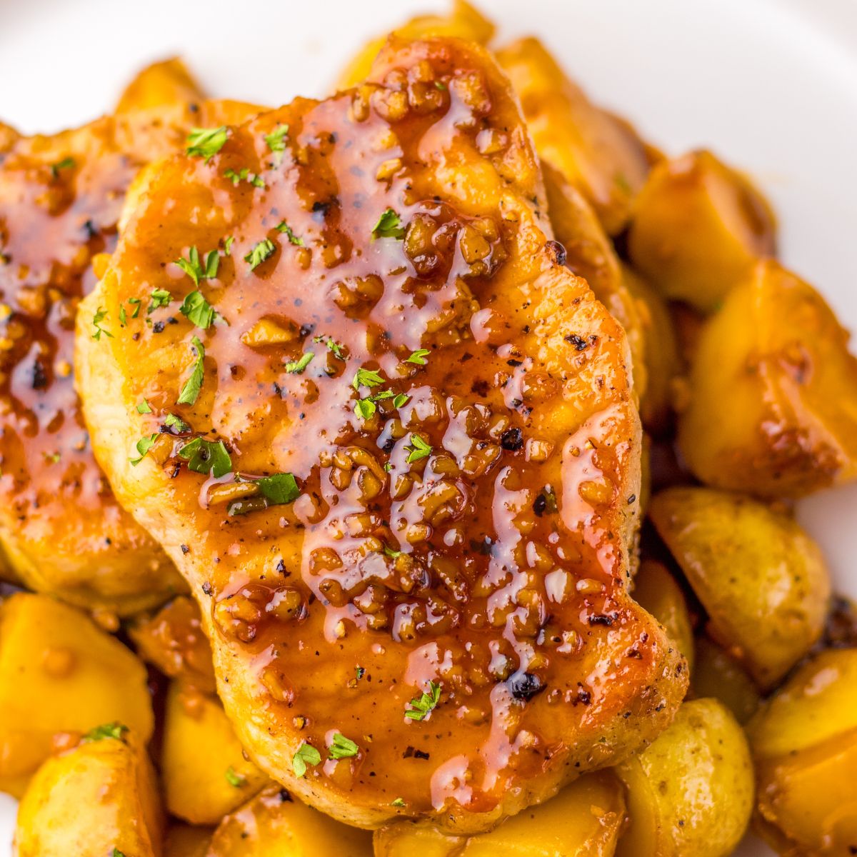 Honey Garlic Pork Chops and Potatoes - Everyday Eileen