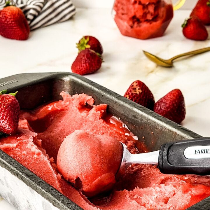 Homemade Strawberry Sorbet Recipe - Everyday Eileen