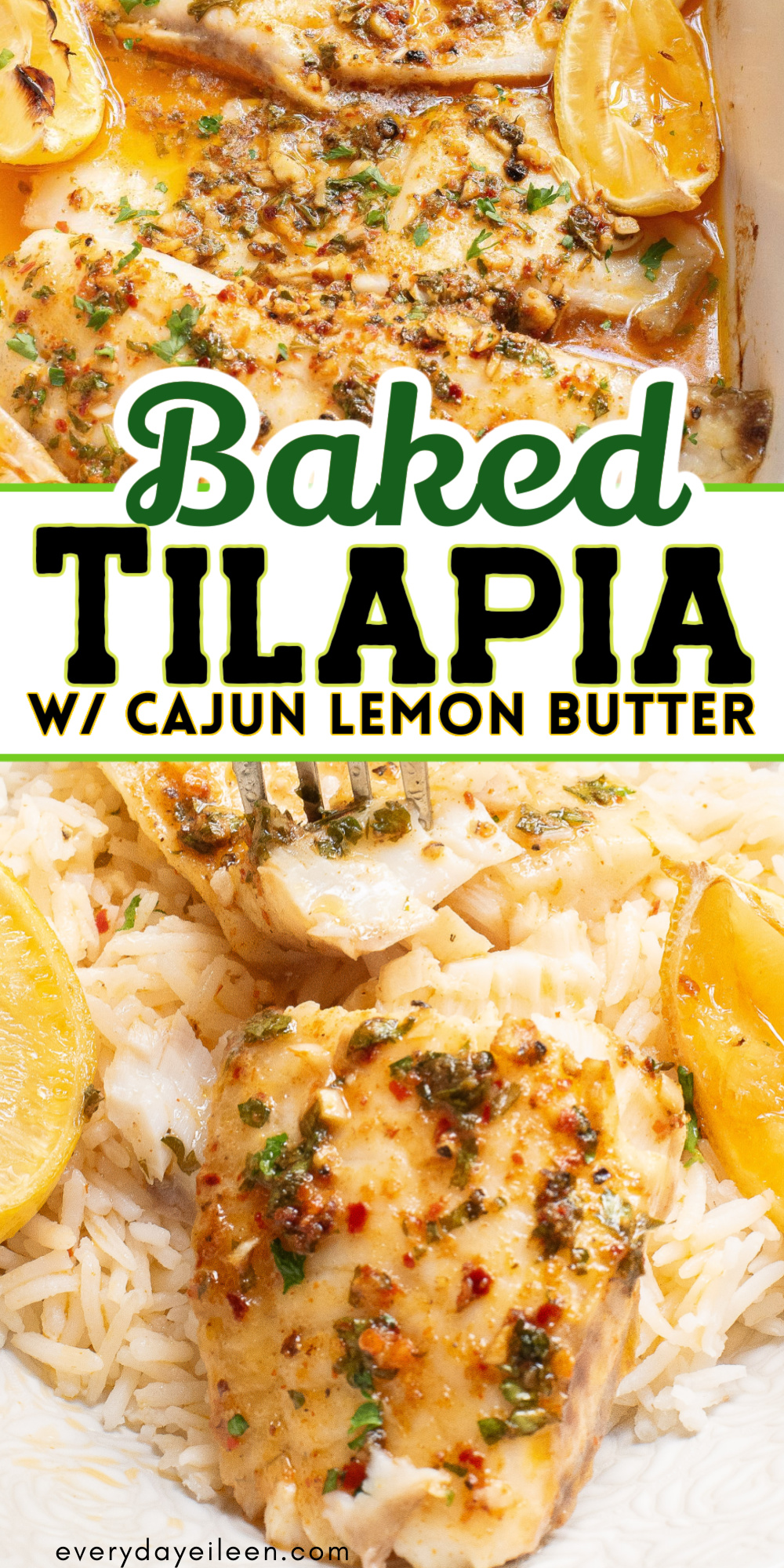 Cajun Lemon Butter Baked Tilapia - Everyday Eileen