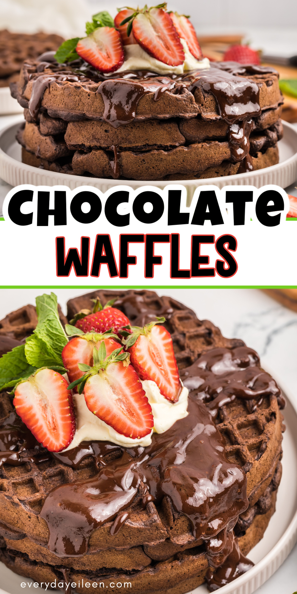 Easy Chocolate Waffles Recipe - Everyday Eileen