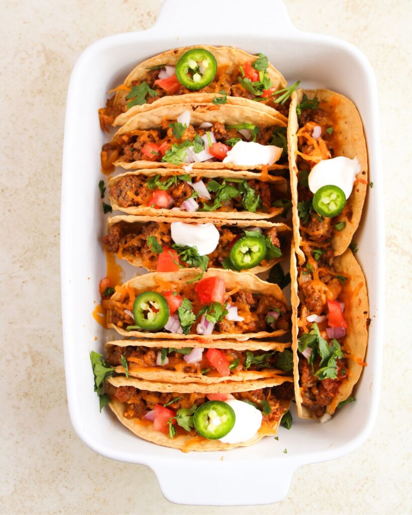 Easy Oven Baked Beef Tacos Recipe - Everyday Eileen