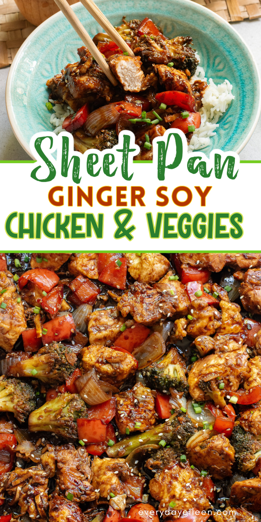 Asian Inspired Sheet Chicken and Vegetables - Everyday Eileen